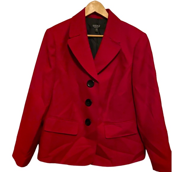 Kasper | Jackets & Coats | Kasper 6w 16 W Blazer Jacket Red | Poshmark